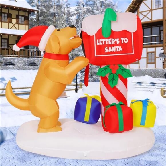 Holiday | 5ft Christmas Inflatables Outdoor Decor Blow Up Dog And ...